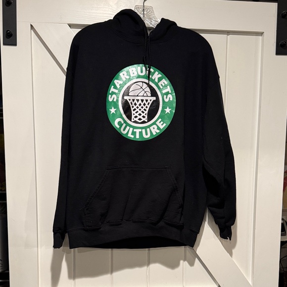 Starbucks | Sweaters | Starbucks Black Hoodie With Green Logo | Poshmark